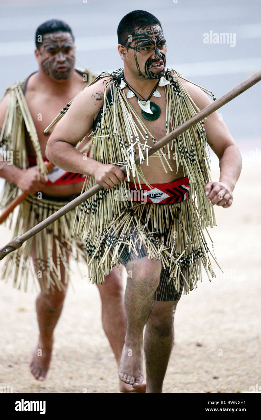 Maori warriors in native dress Stock Photo - Alamy