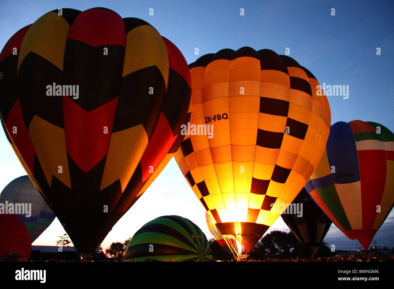 Glowing balloons at dusk Stock Photo - Alamy