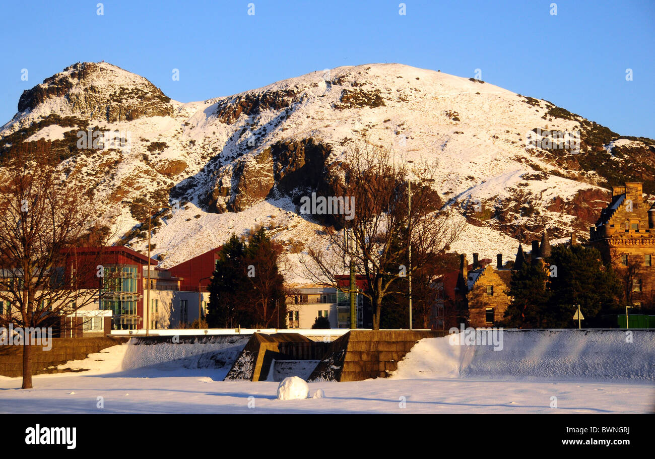 Arthur's Seat in snow as seen from Pollock Halls Edinburgh University ...