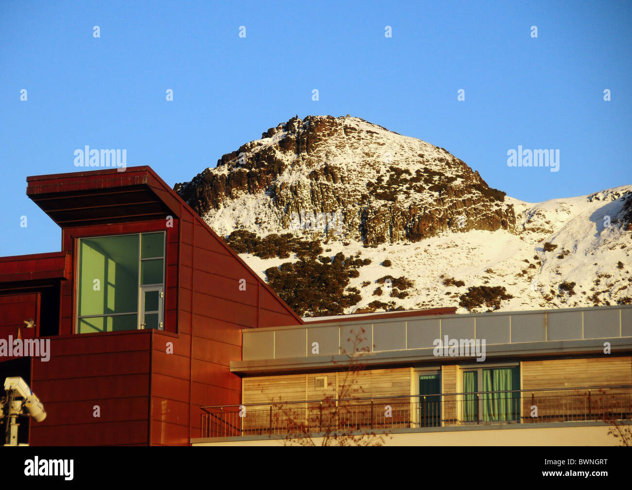 Arthur's Seat in snow as seen from Pollock Halls Edinburgh University ...