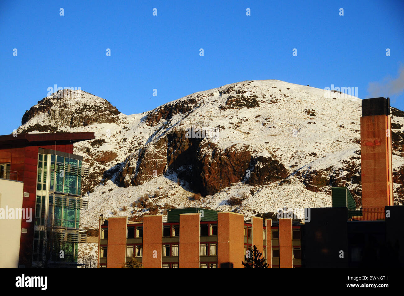 Arthur's Seat in snow as seen from Pollock Halls Edinburgh University ...