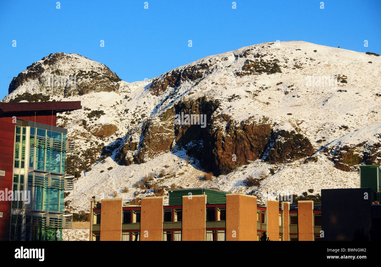 Arthur's Seat in snow as seen from Pollock Halls Edinburgh University ...