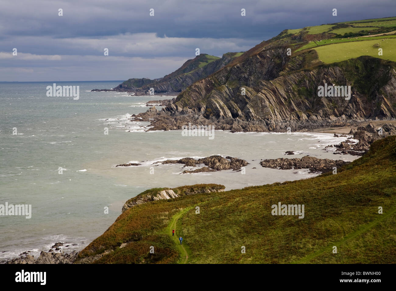 Lee Bay, South West Coast Path, Devon, UK Stock Photo - Alamy