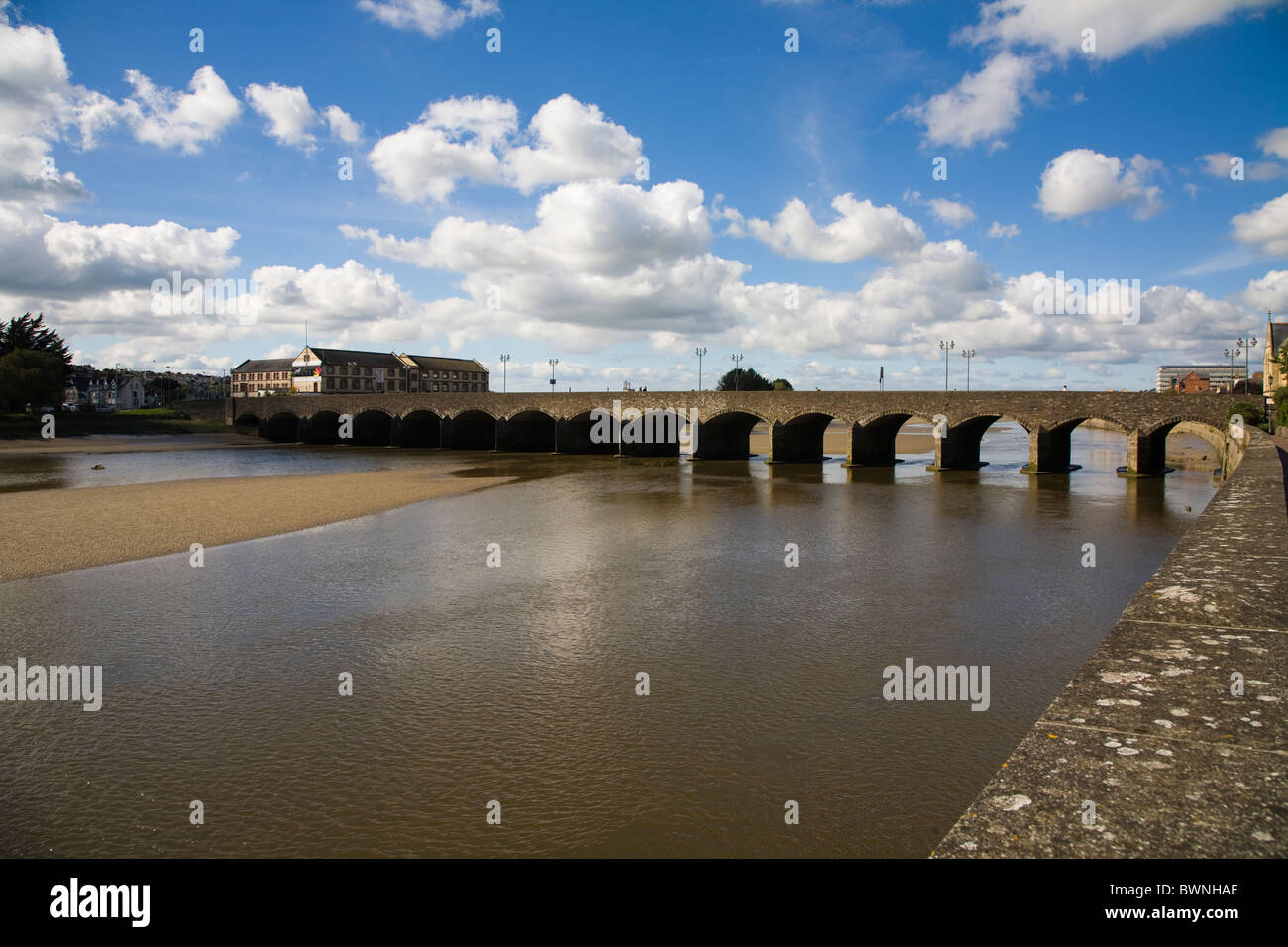 Historic bridge in Barnstaple Stock Photo - Alamy