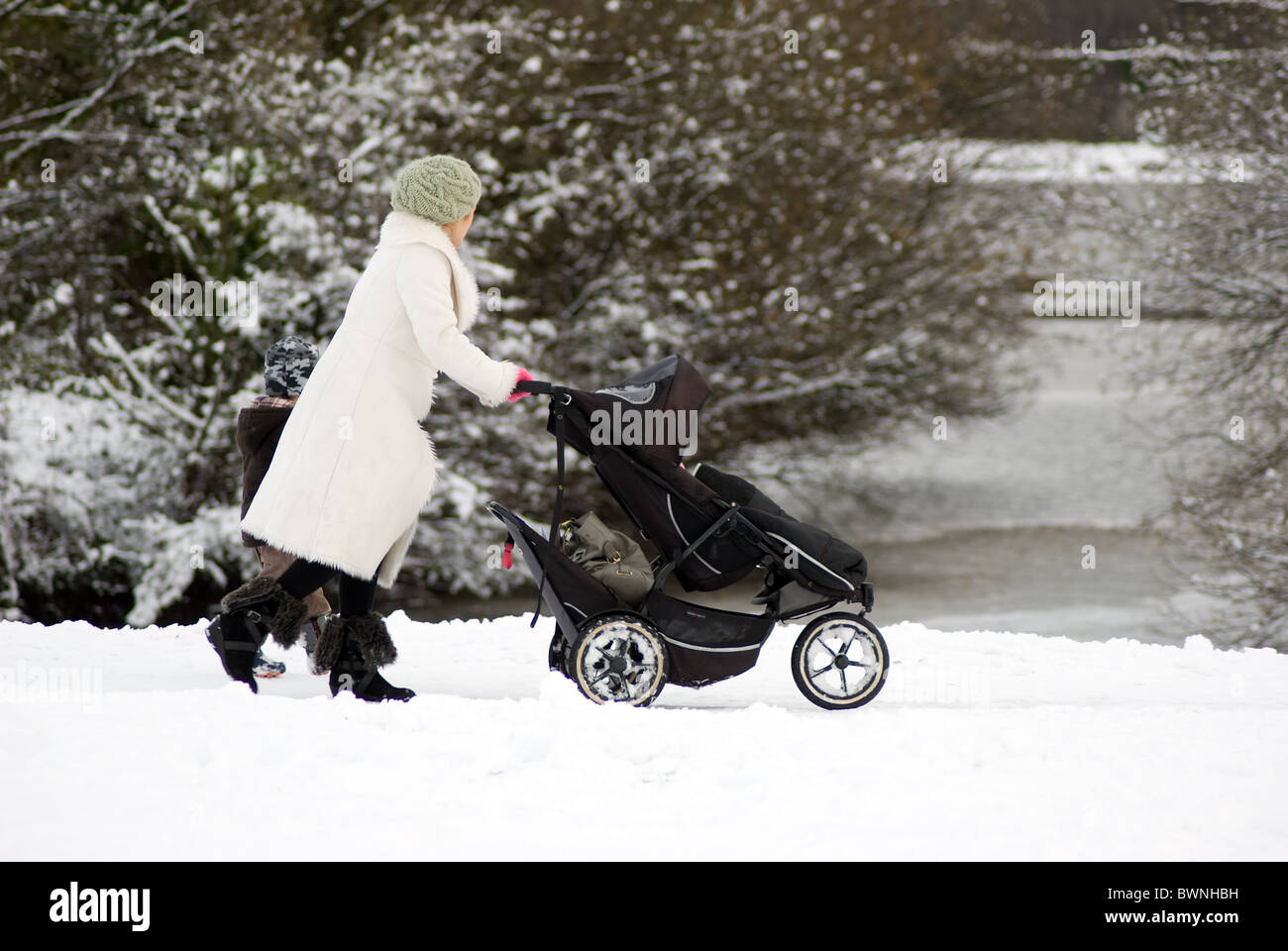 Woman two children walking in hi-res stock photography and images - Alamy