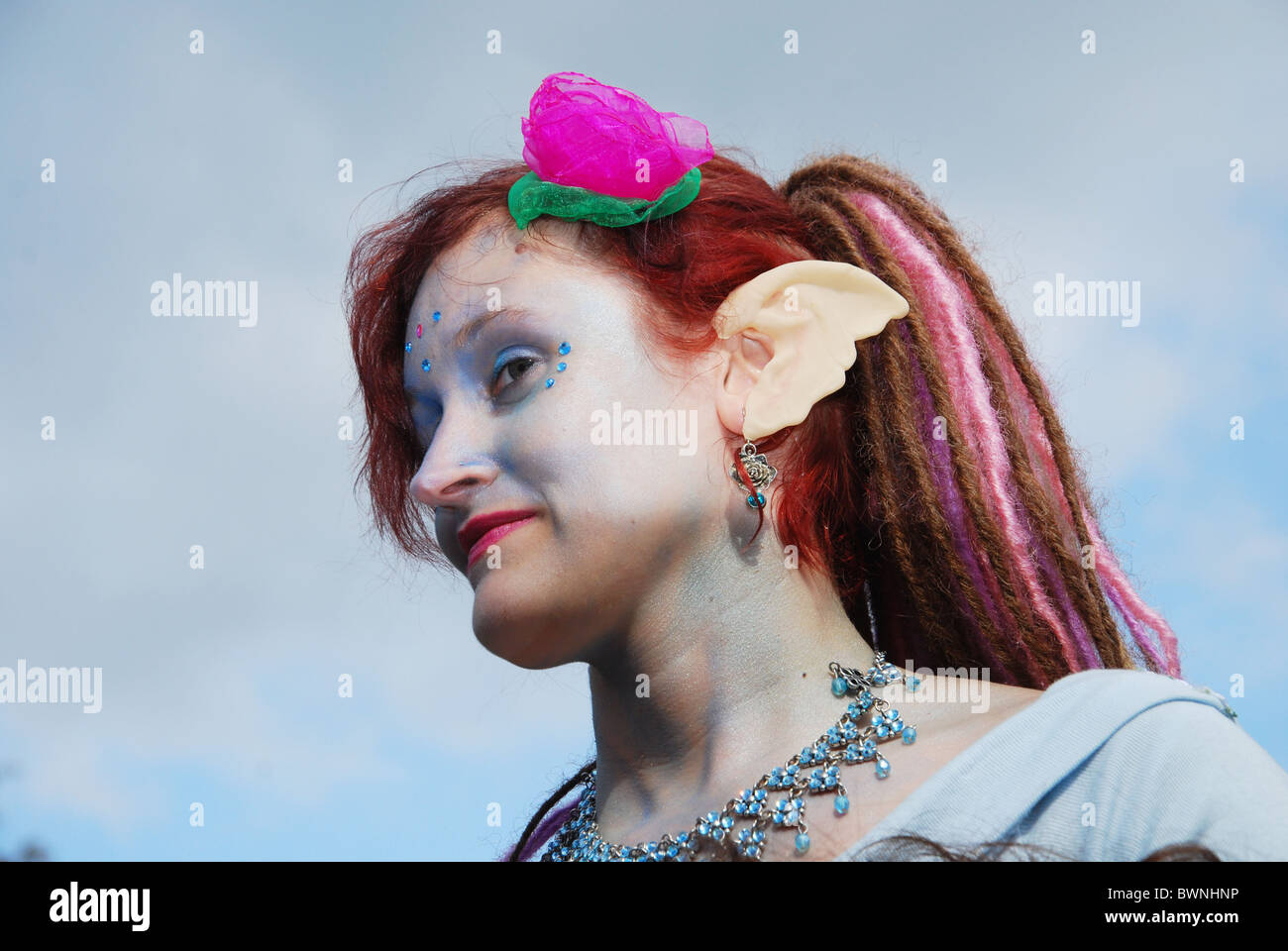 colourful character at Elf Fantasy Fair Arcen Netherlands Stock Photo ...