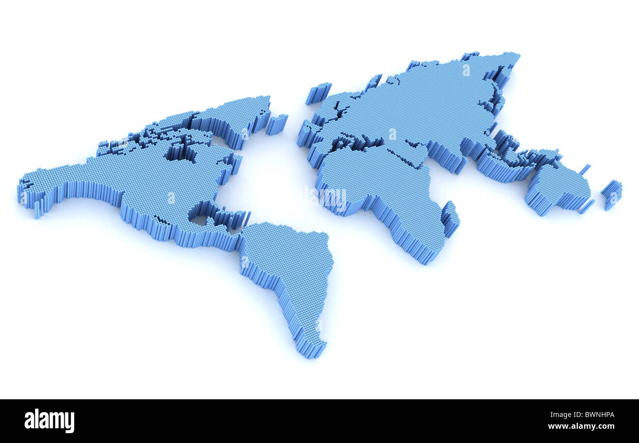 Abstract map, blue colour (done in 3d, isolated Stock Photo - Alamy