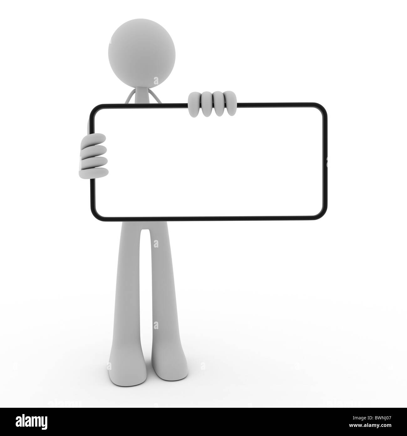 People hold in one's hand blank (done in 3d, isolated Stock Photo - Alamy