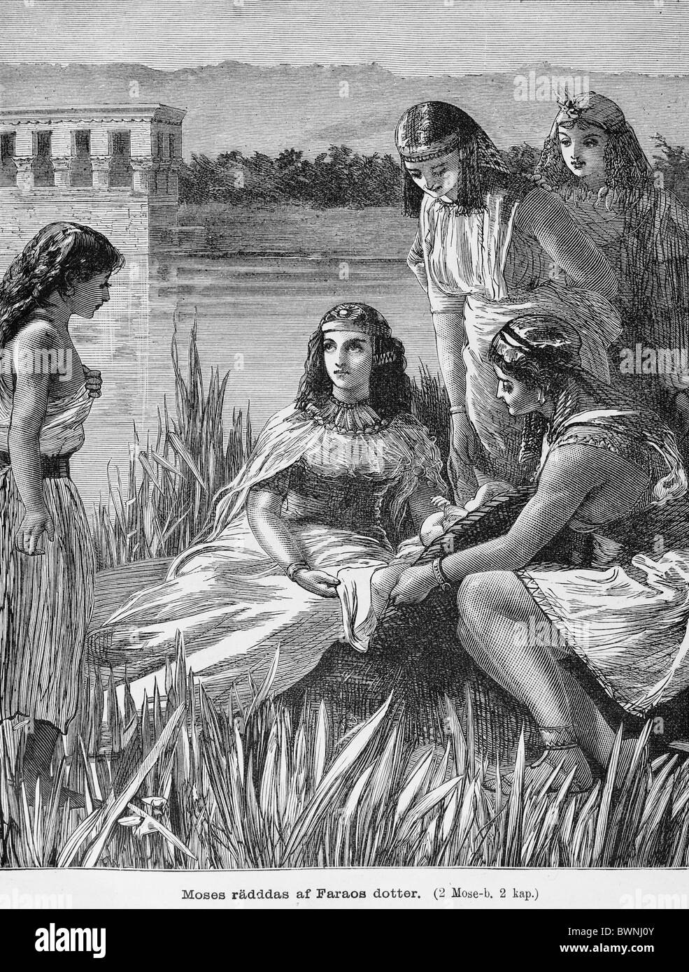 Moses rescued by Pharaoh's daughter Stock Photo - Alamy