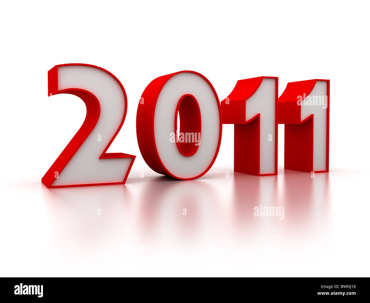 2011 new year (done in 3d, isolated Stock Photo - Alamy