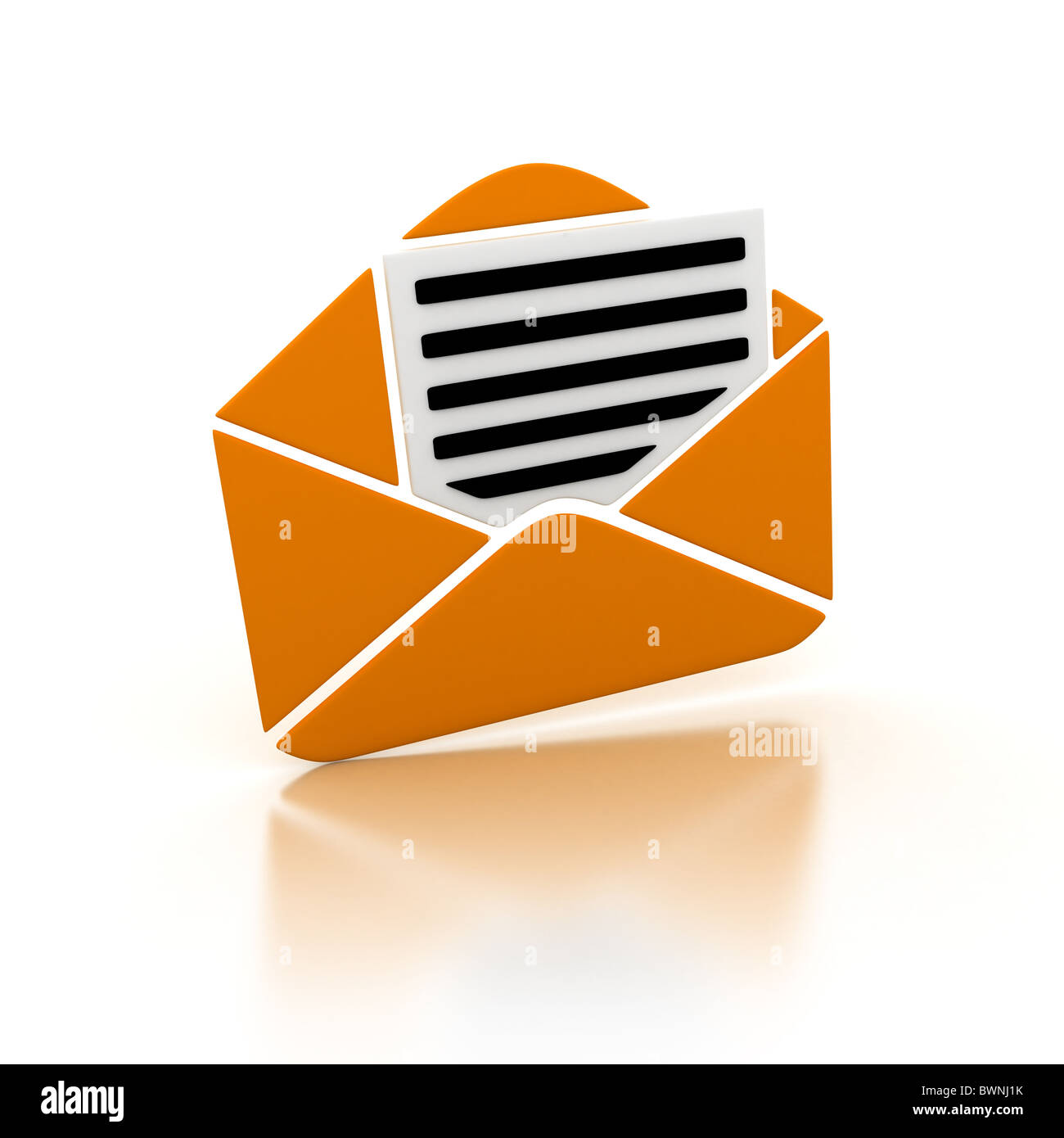 Abstract orange e-mail (done in 3d, isolated Stock Photo - Alamy