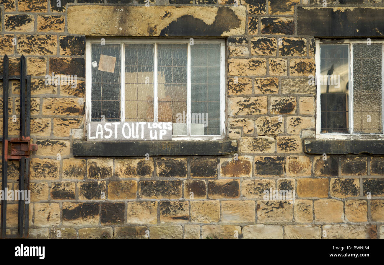 sign on window ledge of old mill Stock Photo - Alamy