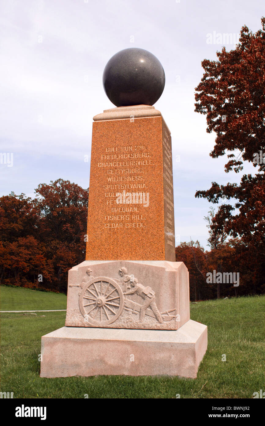 Monument on top of Cemetery Ridge at Gettysburg Pennsylvania PA in ...