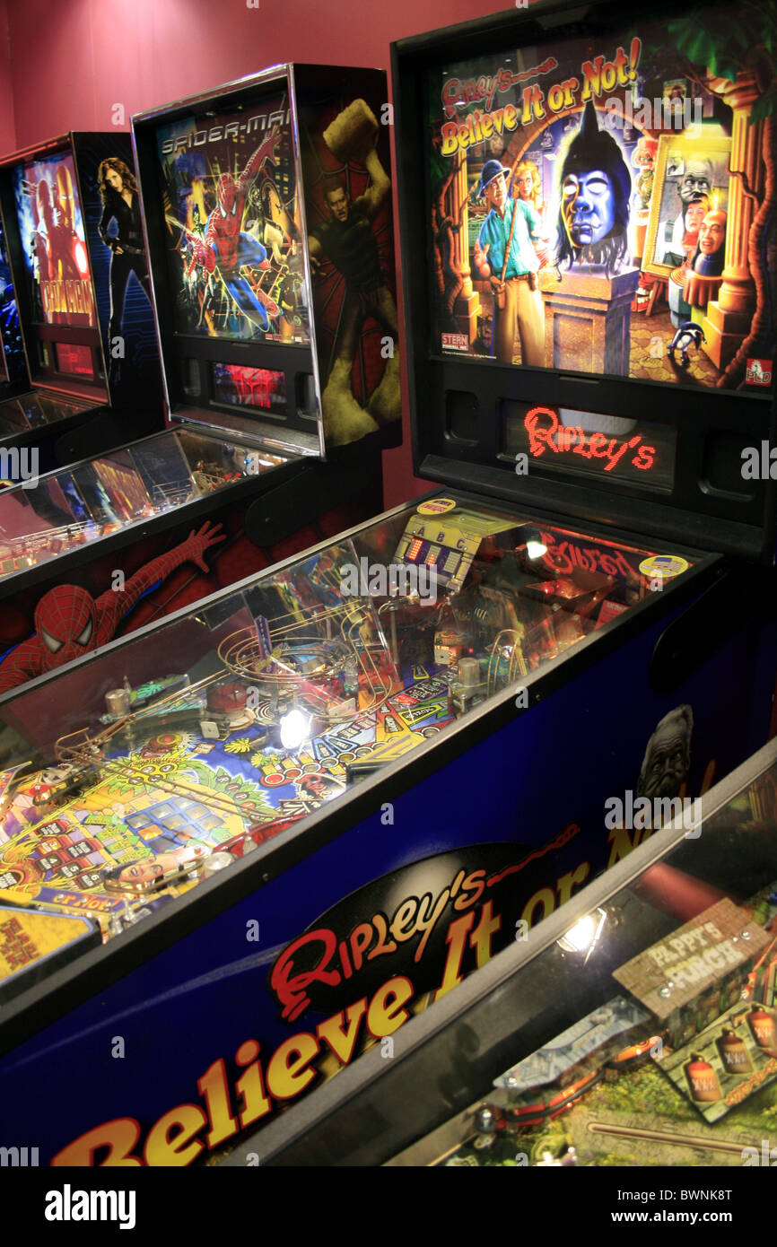 pinball game in games arcade Stock Photo - Alamy