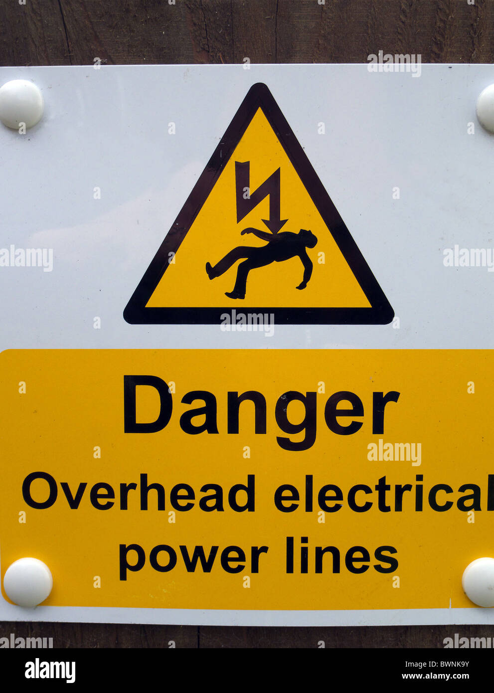 Warning Sign for Overhead Electric Cables resulting in the risk of ...