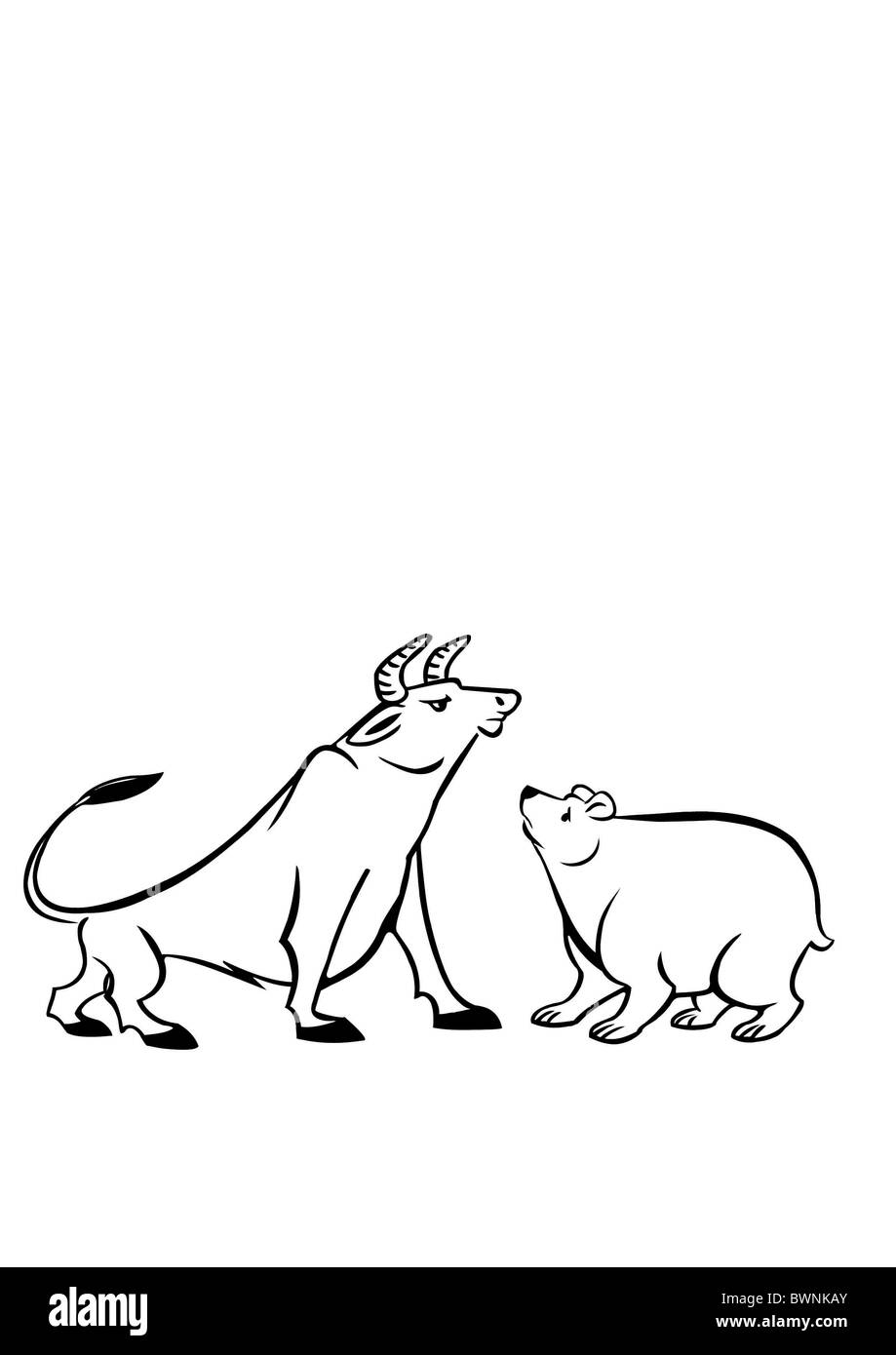 bull and bear Stock Photo - Alamy