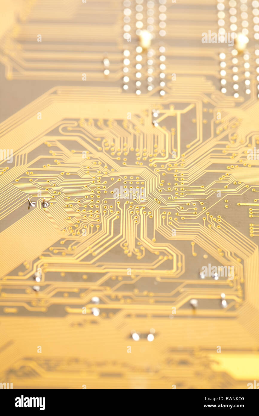 A close up shot of the backside of a computer circuit board Stock Photo ...