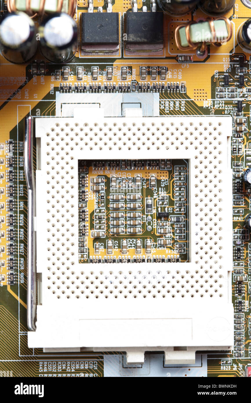 A close up shot of the backside of a computer circuit board Stock Photo ...