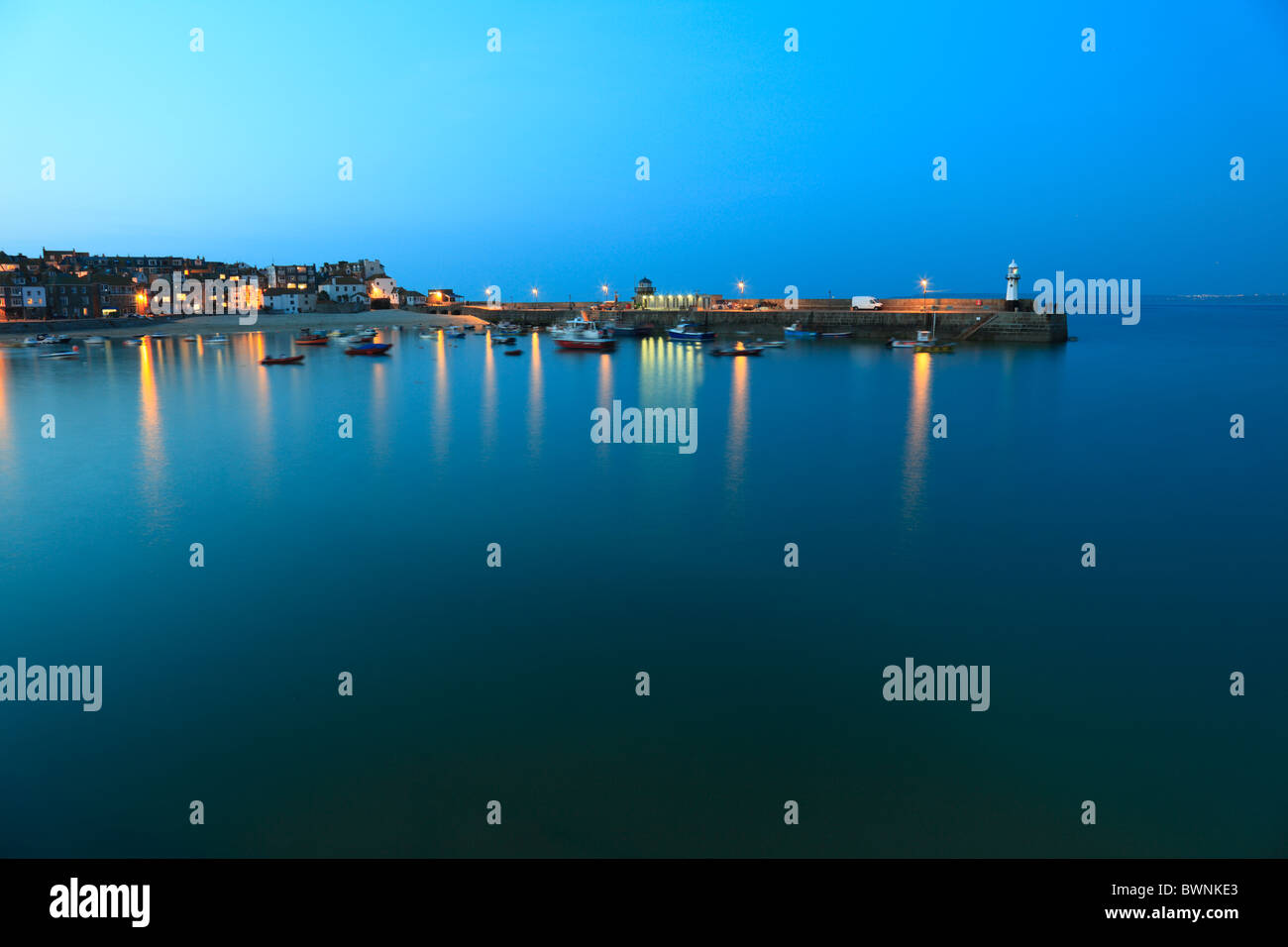 St Ives in Cornwall at night Stock Photo - Alamy
