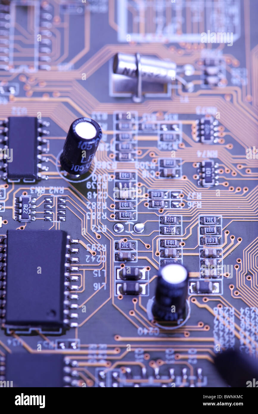 A close up shot of the backside of a computer circuit board Stock Photo ...