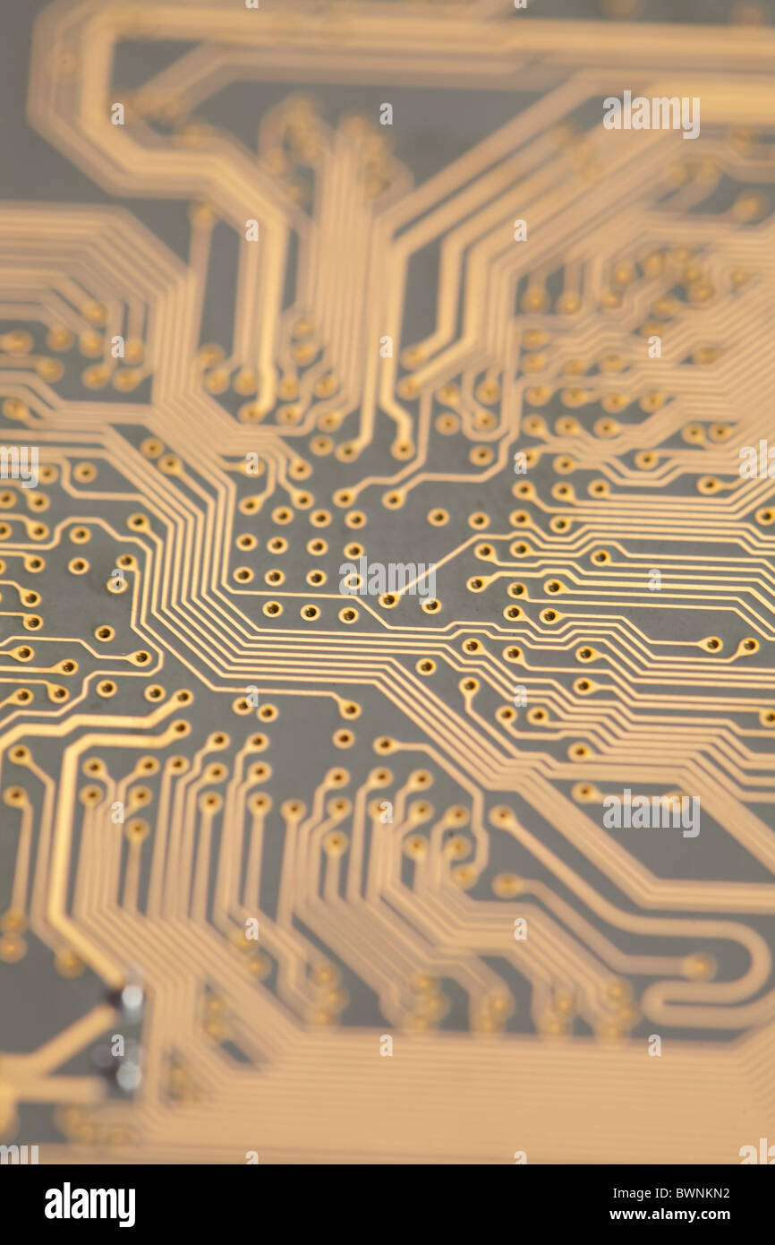A close up shot of the backside of a computer circuit board Stock Photo ...