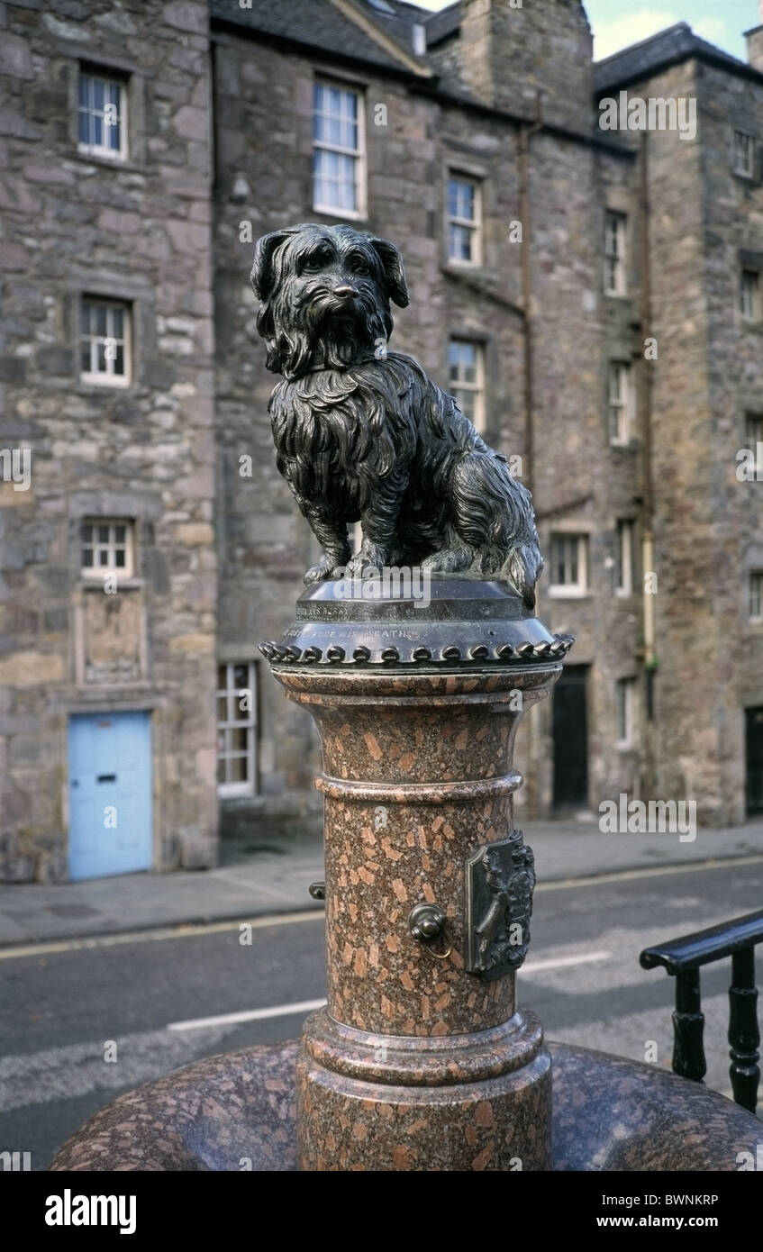 Greyfriars Bobby Statue located on the corner of Candlemakers Row and ...