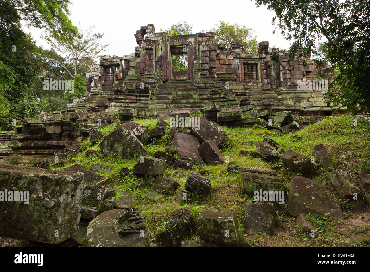 Preah Pithu V. Ruins at archaeological site. Angkor Thom, UNESCO World ...