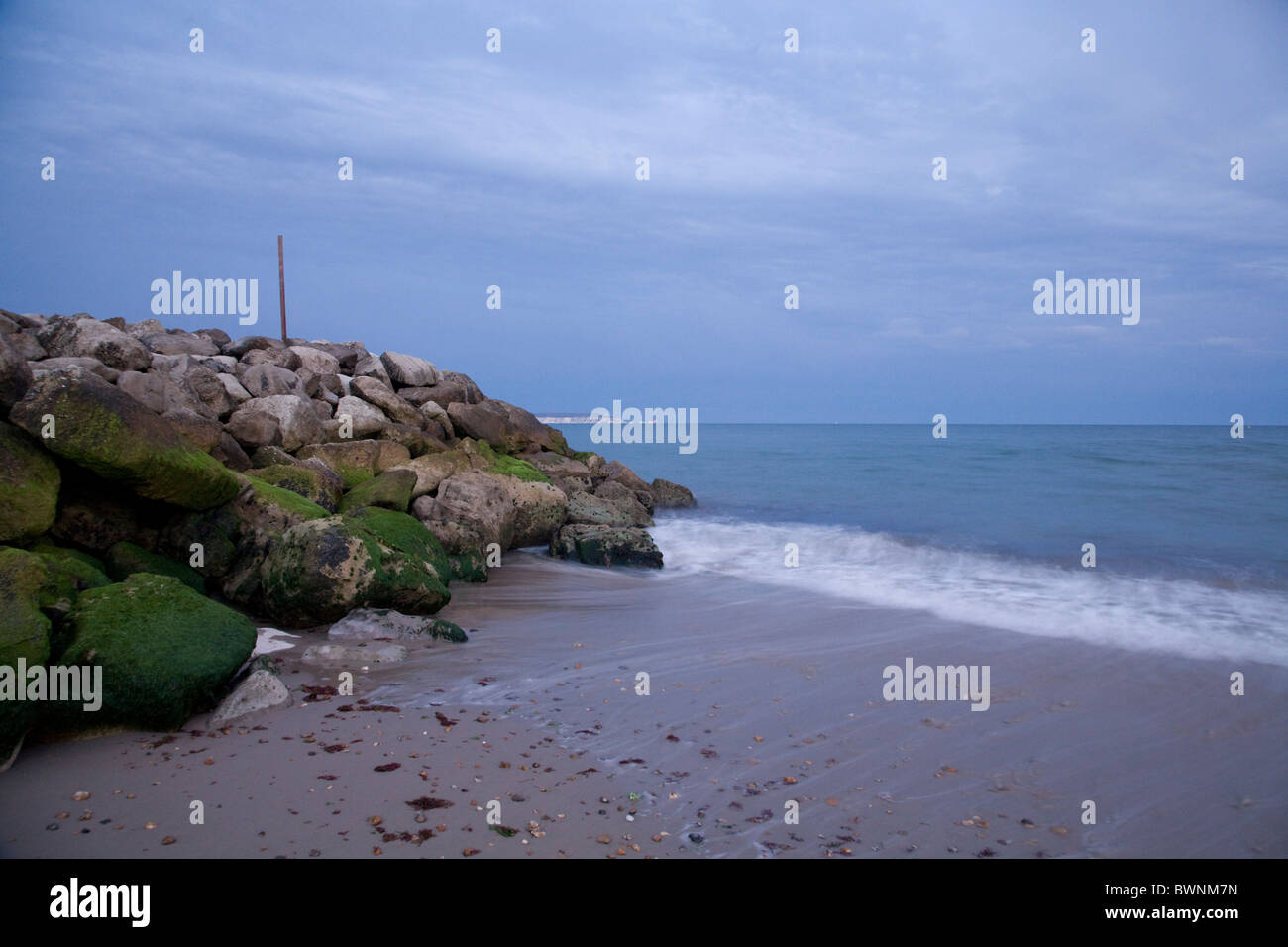 The beautiful coastal landscape at Highcliffe Beach in Dorset Stock ...