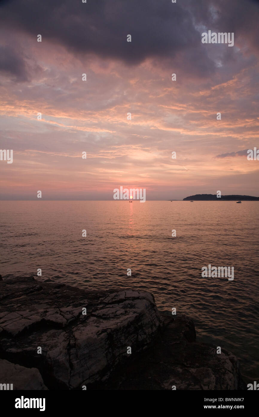 Verudela Beach, Pula, Croatia. The beautiful Istrian coastline and view ...
