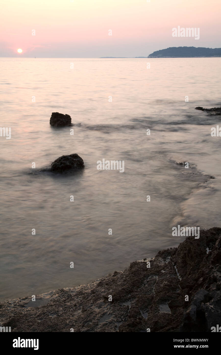Verudela Beach, Pula, Croatia. The beautiful Istrian coastline and view ...
