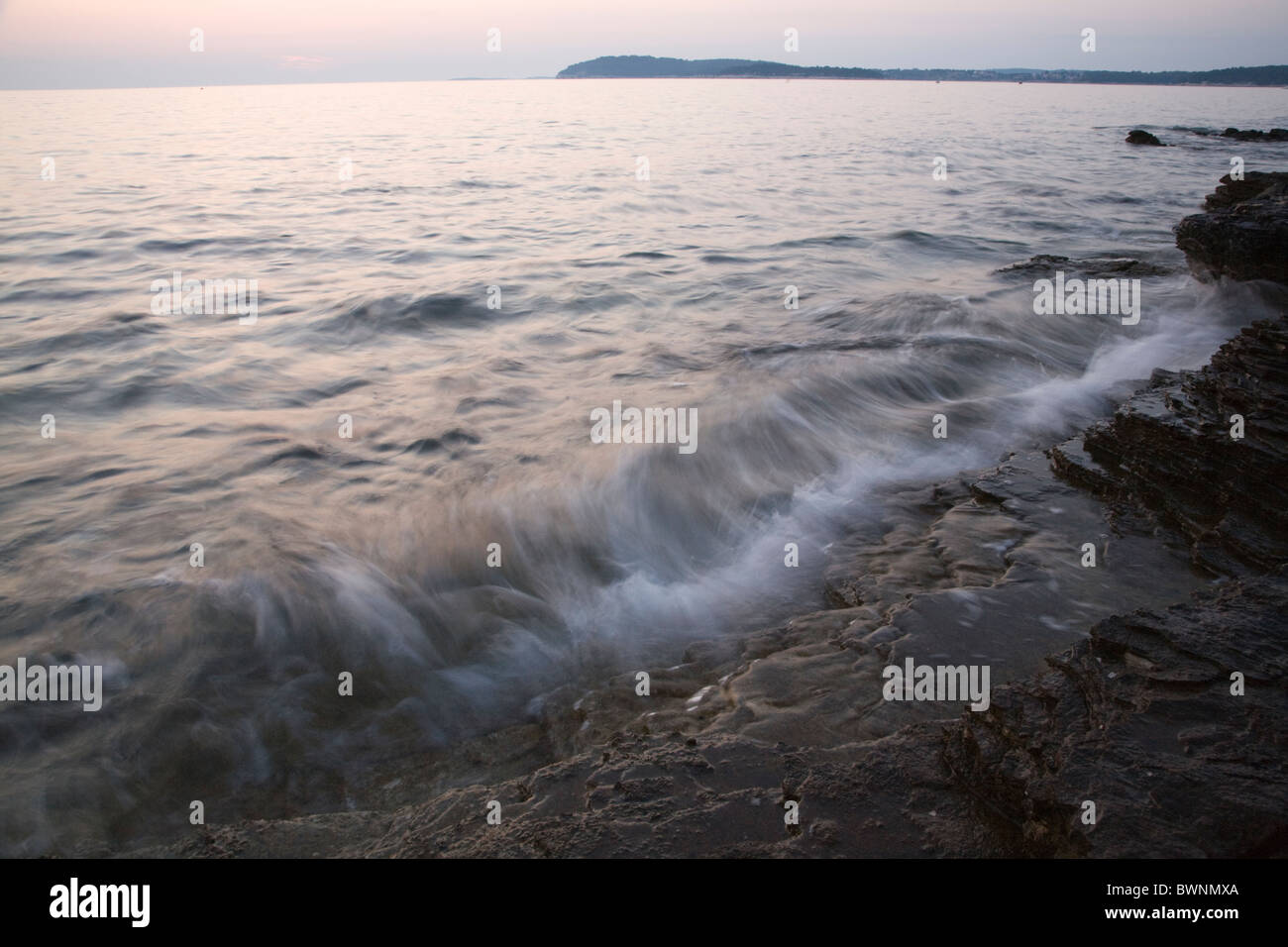 Verudela Beach, Pula, Croatia. The beautiful Istrian coastline and view ...