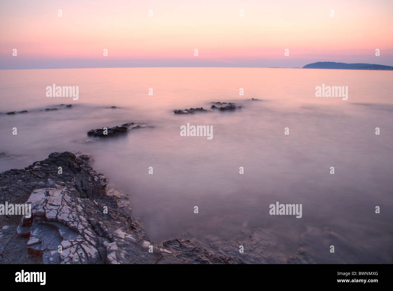 Verudela Beach, Pula, Croatia. The beautiful Istrian coastline and view ...
