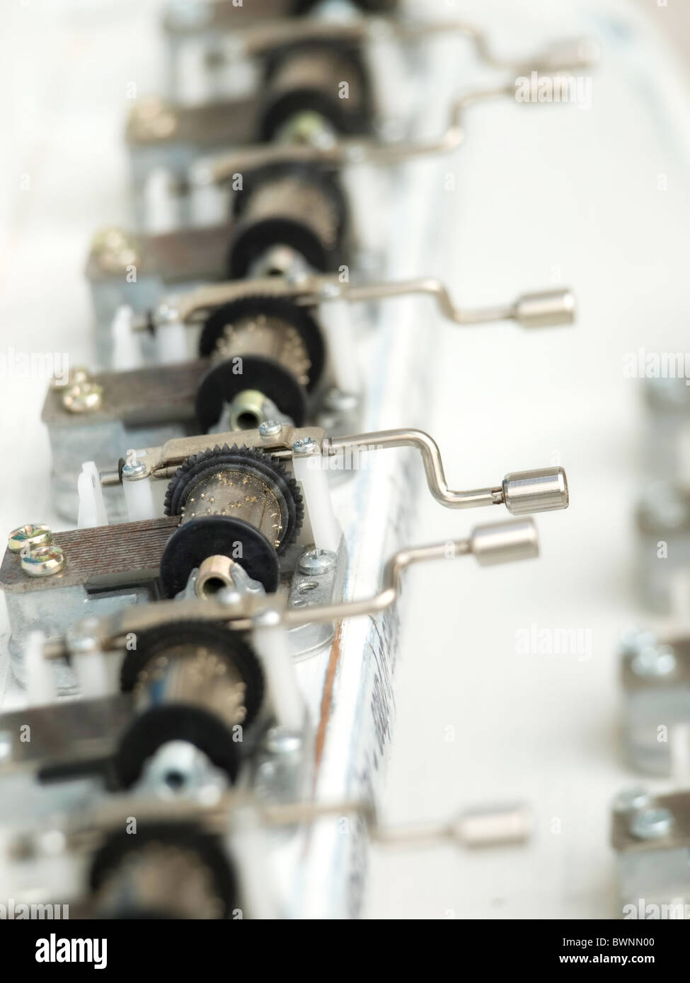Small mechanisms for music boxes in a row Stock Photo - Alamy