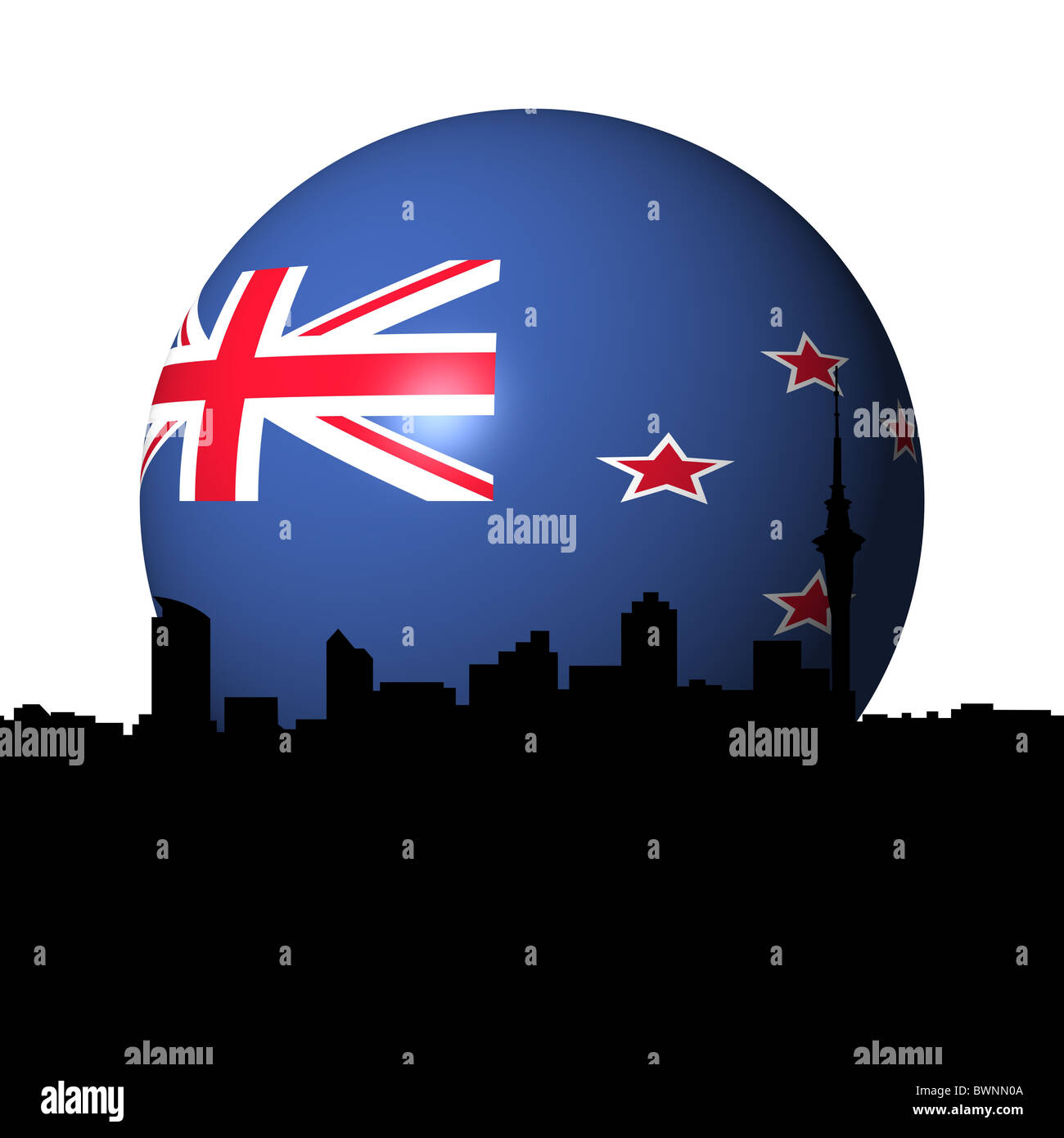 Auckland flag skyline new zealand hi-res stock photography and images ...