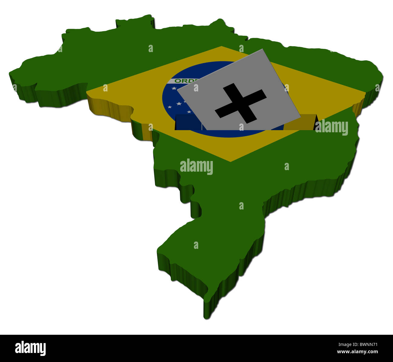 Brazil election map with ballot paper illustration Stock Photo - Alamy