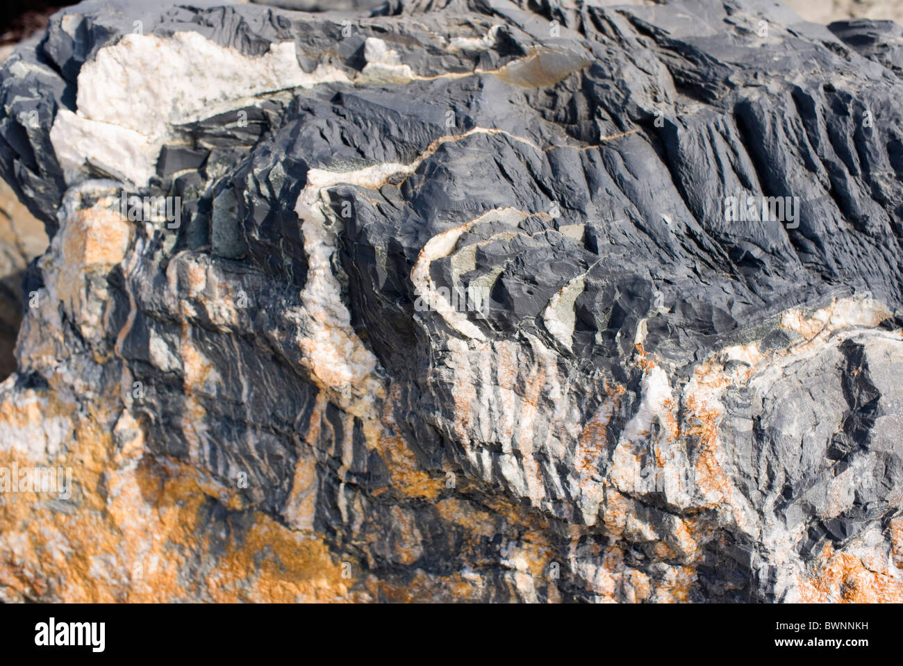 rocks on putsborough beach on the devon coast woolacombe england uk ...