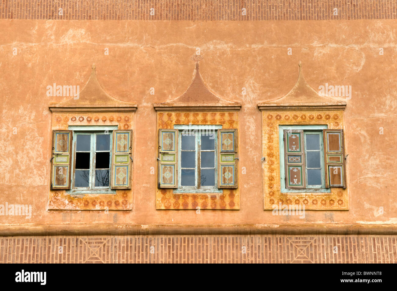 Row of Traditional Moroccan Windows in Marrakech Stock Photo - Alamy