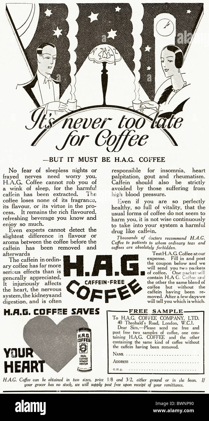 Coffee adverts vintage hi-res stock photography and images - Alamy