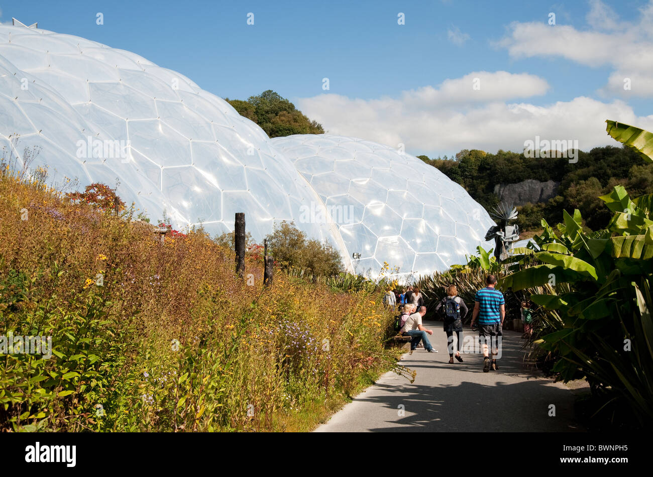 Visitors at the Eden Project, Cornwall, England, UK Stock Photo - Alamy