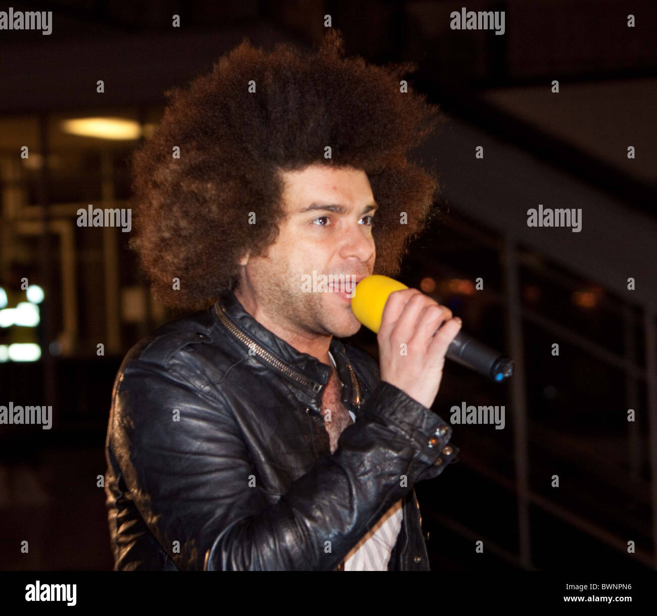 Jamie "Afro" Archer from XFactor 2009 performing and switching on the ...
