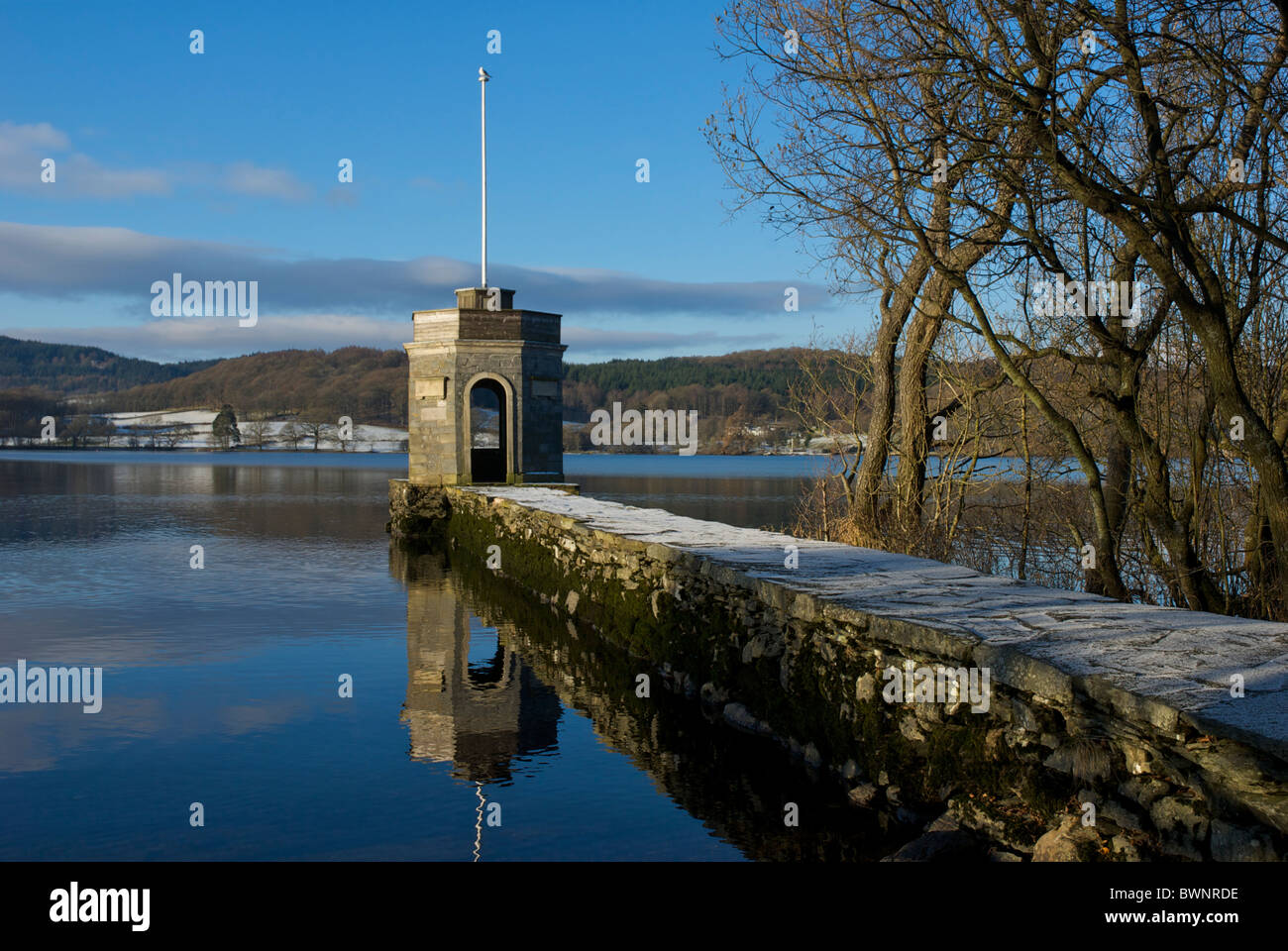 Storrs Temple at Storrs Hall Hotel, jutting out into Lake Windermere ...