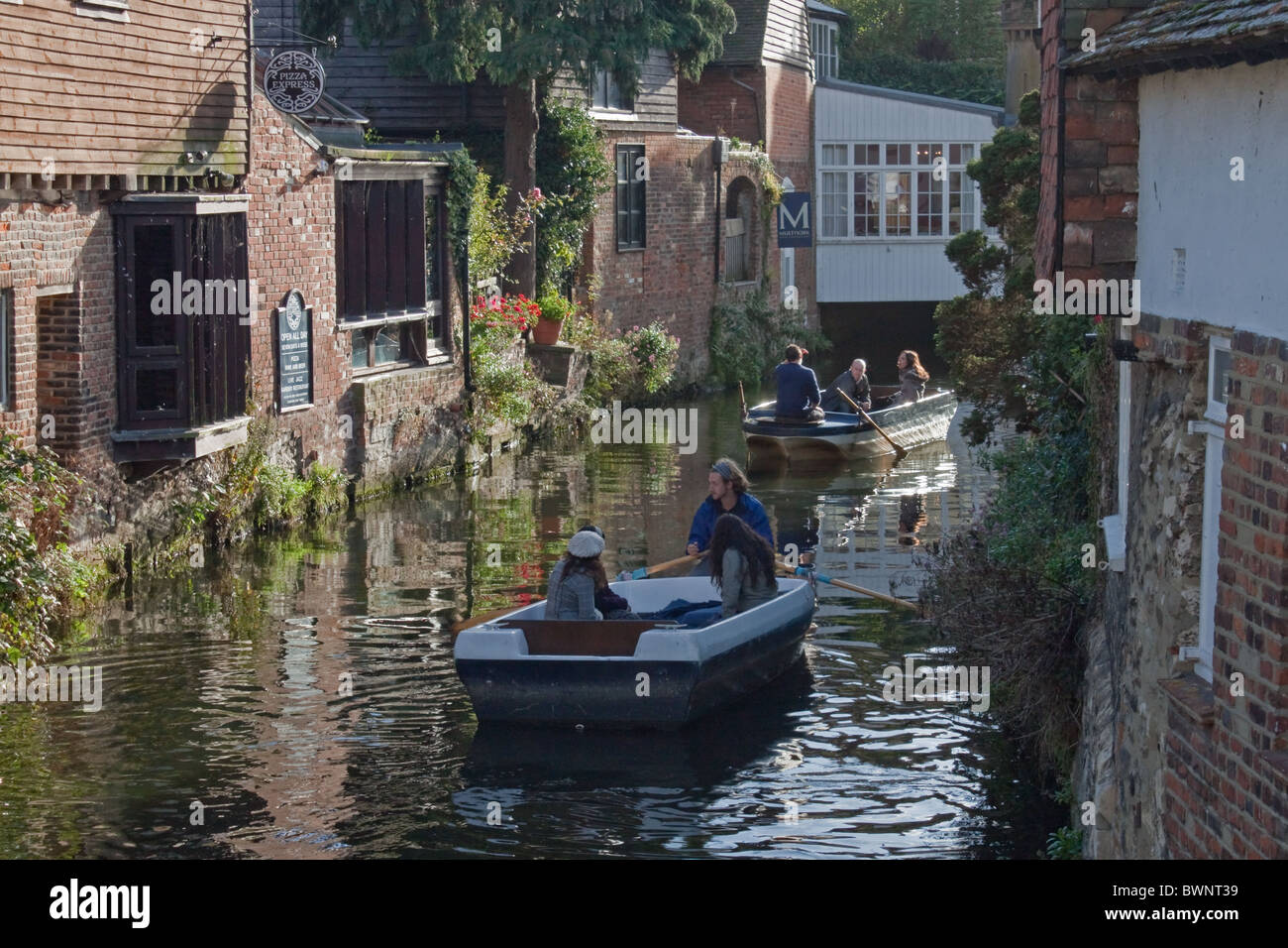 Canterbury River Tours on the River Stour Stock Photo - Alamy