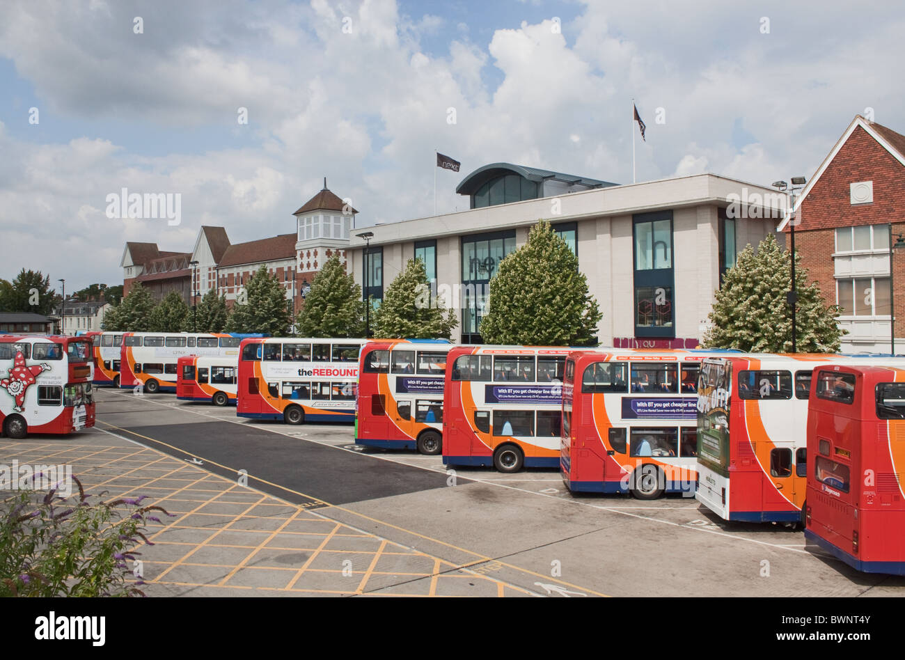 Canterbury Bus Station with the new Whitefriars Shopping Centre in the ...