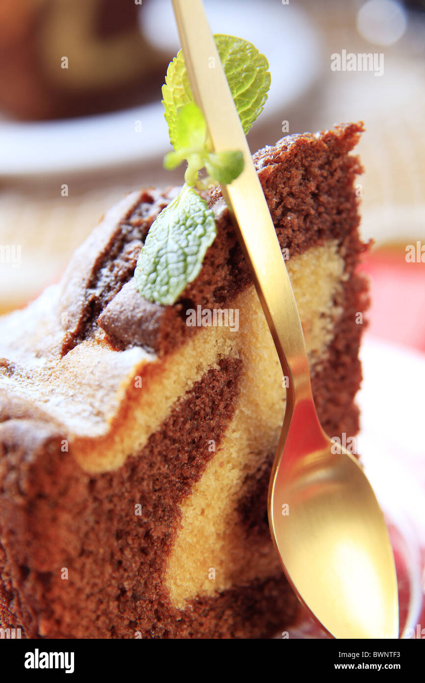 Slice of marble cake Stock Photo - Alamy
