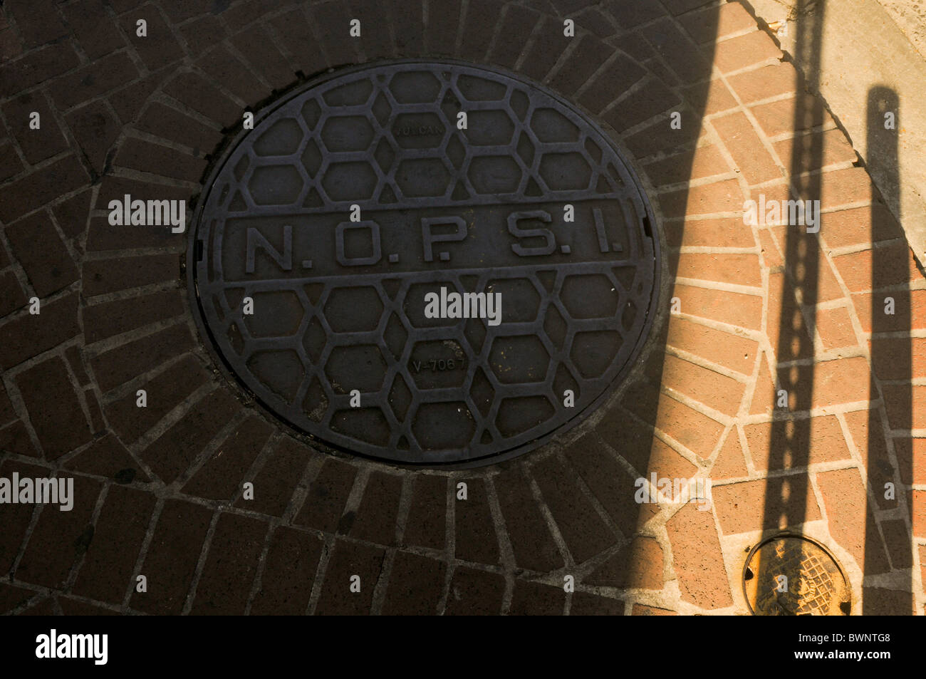 cover for municipal water supply on the street in New Orleans Stock ...