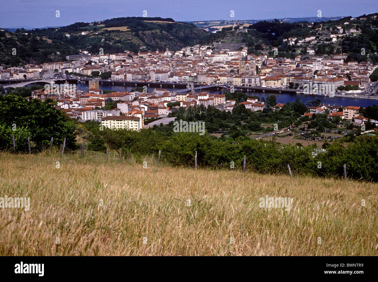 Rhone River, town of Vienne, Rhone-Alpes, France, Europe Stock Photo ...