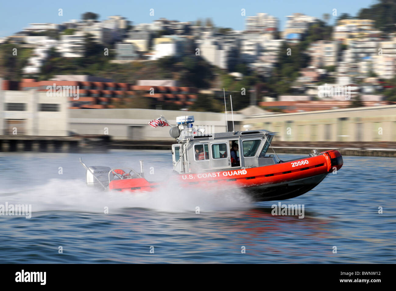USCG Defender Class Response Boat (RB-S) on patrol along the San ...