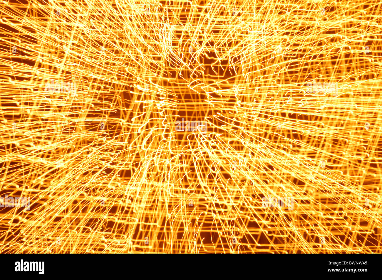 Abstract yellow light trails background Stock Photo - Alamy