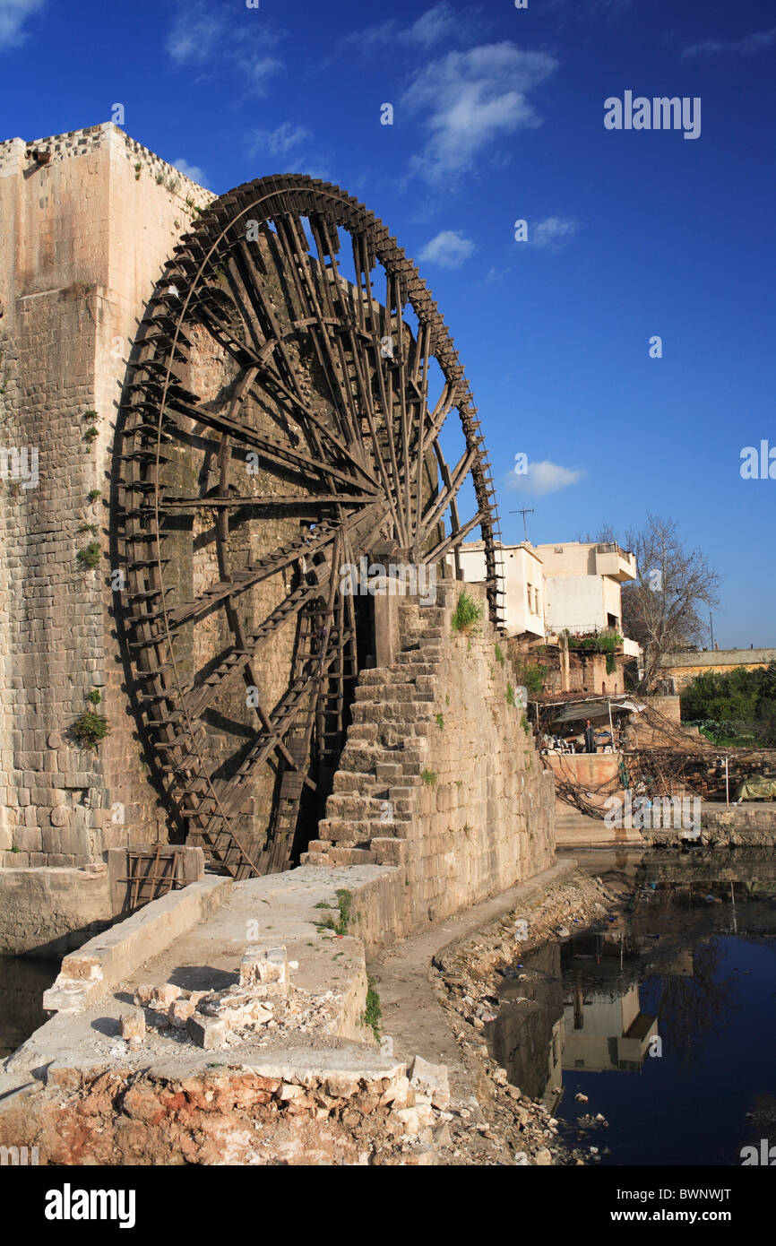 City Hama Syria Middle East Ancient Old Arab Arabic Orontes River noria ...