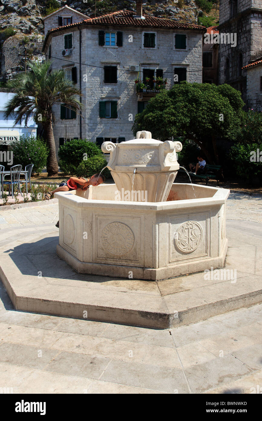 Water fountain in Old City of Kotor, Montenegro Stock Photo - Alamy